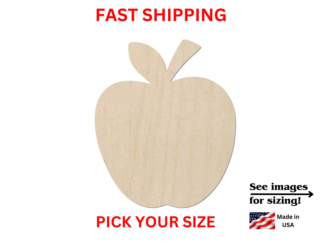 Unfinished Wooden Apple Shape 02 | Unfinished Wooden Apple Teacher ...
