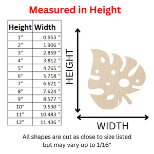 Unfinished Wooden Monstera Shape 03 | Monstera Leaf Floral Wood Cutout ...