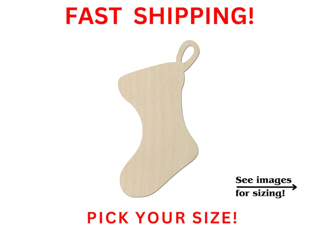 Unfinished Wooden Stocking Blank Cutout | Stocking Cutout | Craft ...
