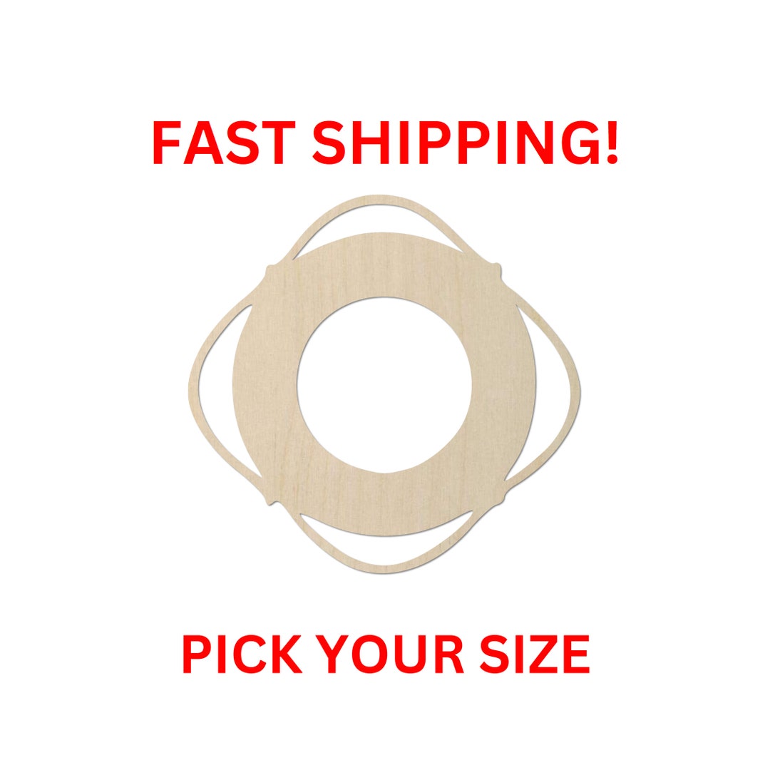 Unfinished Wooden Life Preserver Buoy Shape | Wood Cutout Shape | Laser ...
