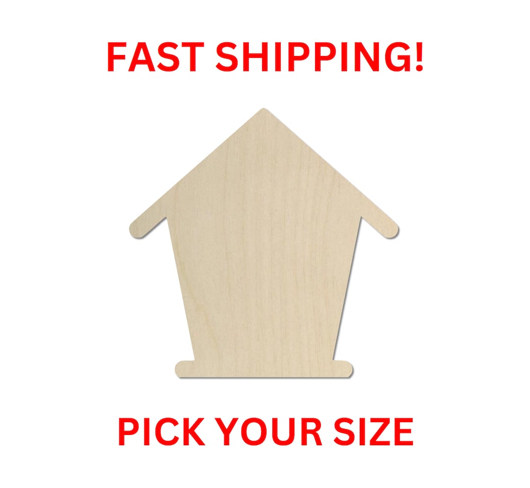Unfinished Wooden Birdhouse Shape 02 | Birdhouse Cutout | Craft ...