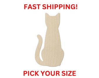 Unfinished Wooden Cat Shape 01 | Cat Blank Cutout | Craft Supplies ...