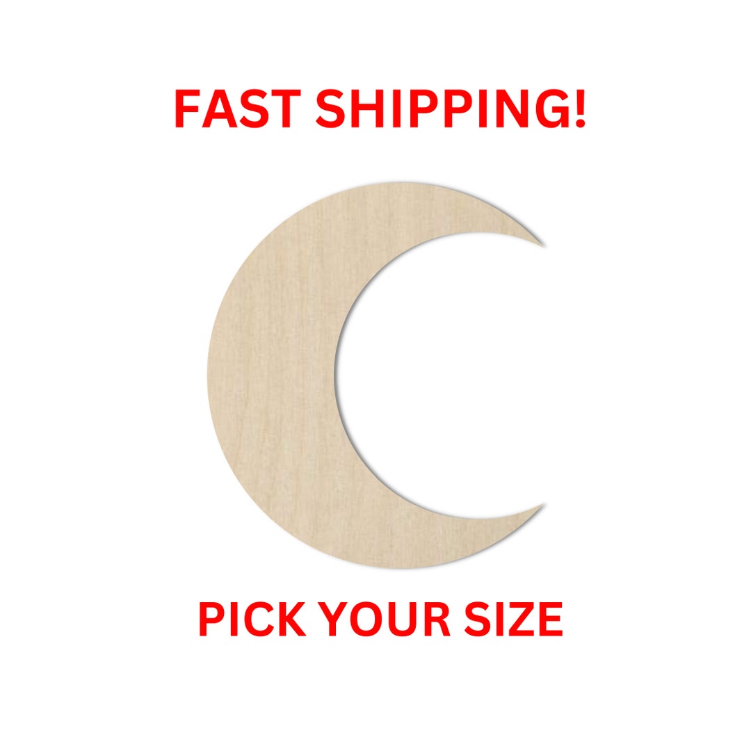 Unfinished Wooden Crescent Moon Shape Crescent Moon Blank - Etsy