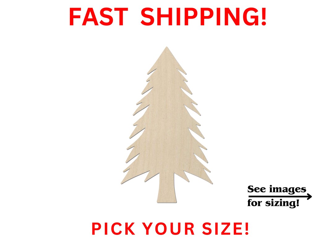 Unfinished Wooden Christmas Tree Shape 09 | Unfinished Wooden Tree ...