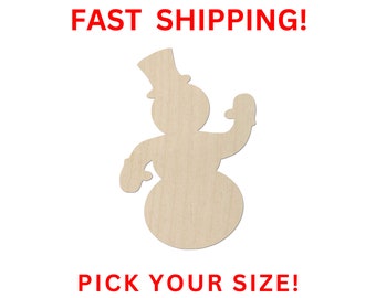 Wood Snowman Cutout, Wooden Snowman Shape, Unfinished Wood Christmas ...