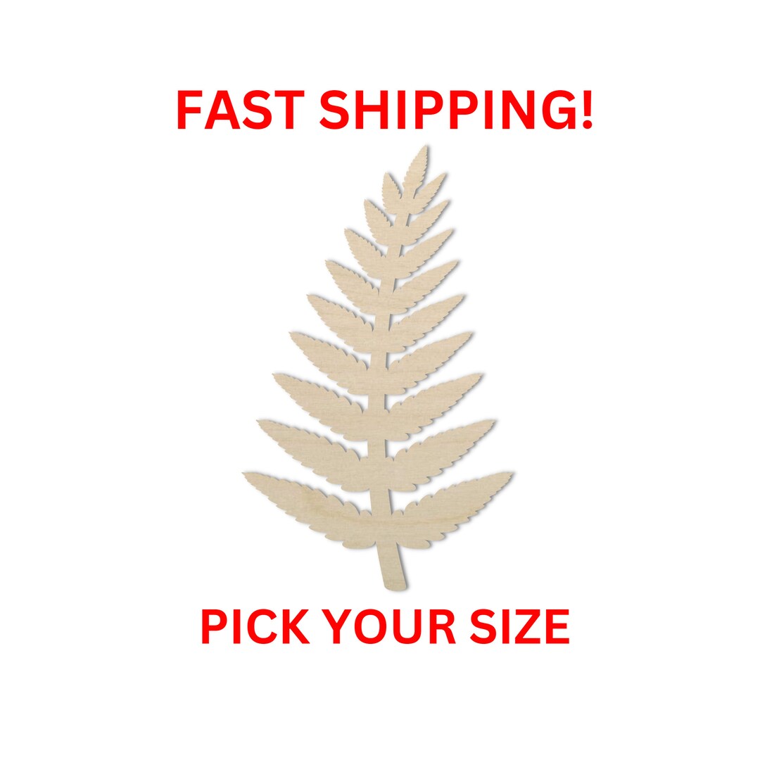Unfinished Wooden Fern Leaves Shape | Fern Leaf Cutout | Craft Supplies ...
