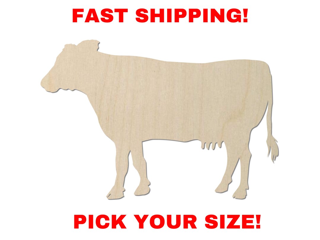 Unfinished Wooden Cow Heifer Shape | Farm Animal Cutouts | Crafting ...