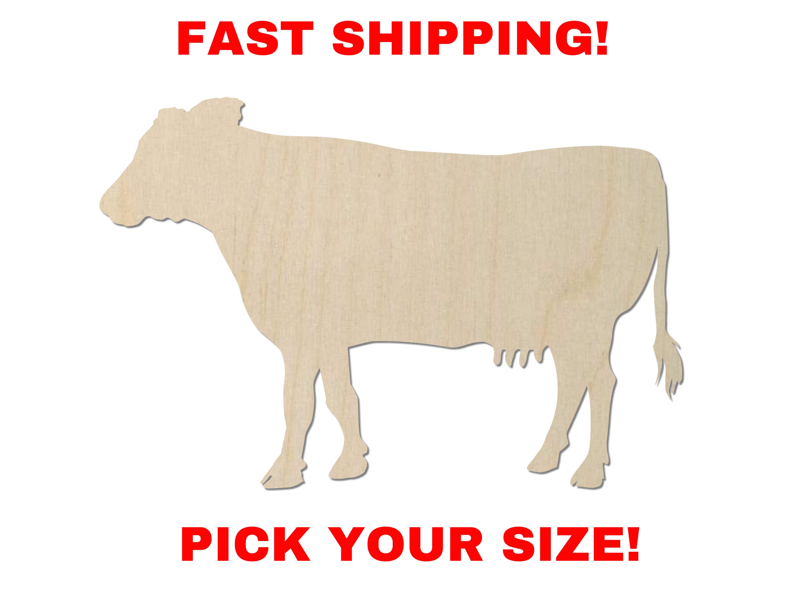 Unfinished Wooden Cow Heifer Shape | Farm Animal Cutouts | Crafting ...