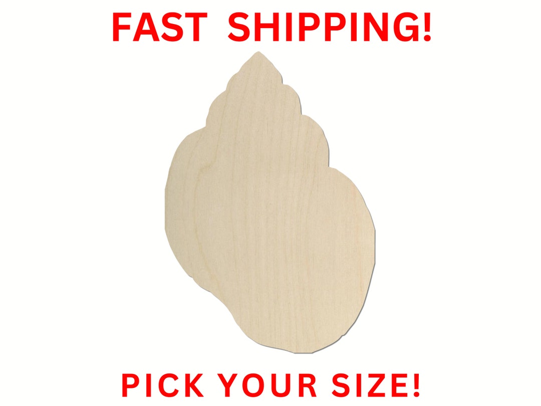 Unfinished Wooden Seashell Shape 04 | Wood Cutout Shape | Laser Cut ...