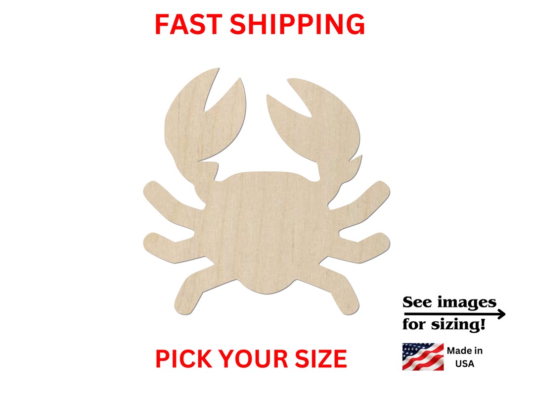 Unfinished Wooden Crab Shape | Sea Crab Cutout | Crafting Blanks ...