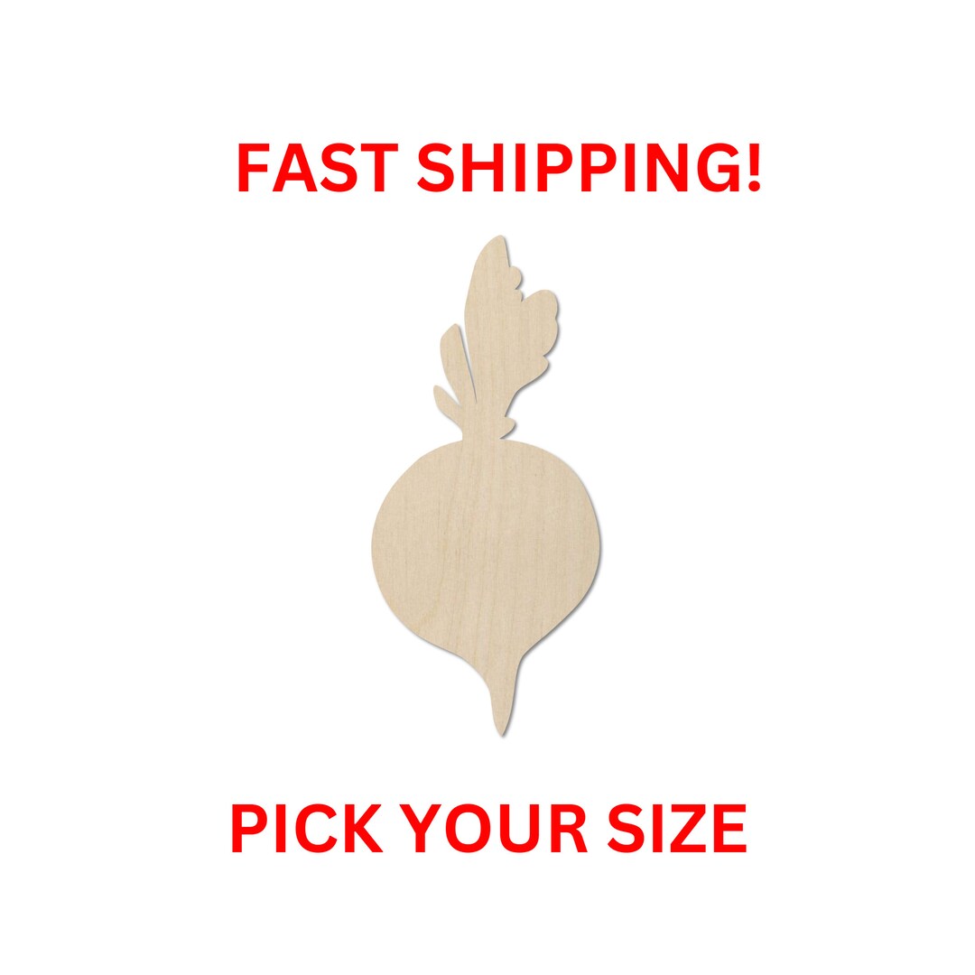 Unfinished Wooden Radish Shape | Radish Vegetable Cutout Shape | Laser ...