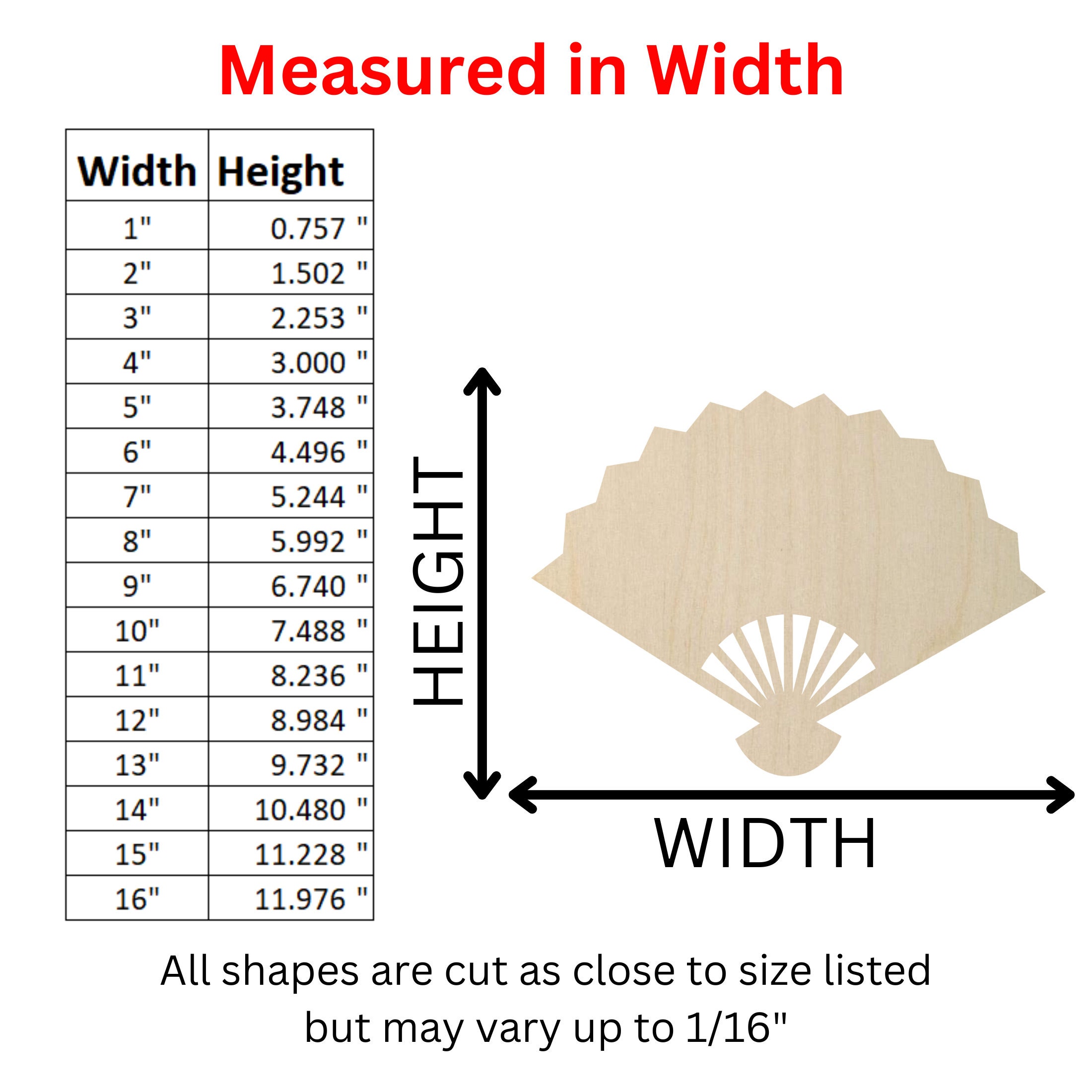 Unfinished Wooden Fan Shape | Fan Cut Out | Wood Craft Supplies | Blank ...