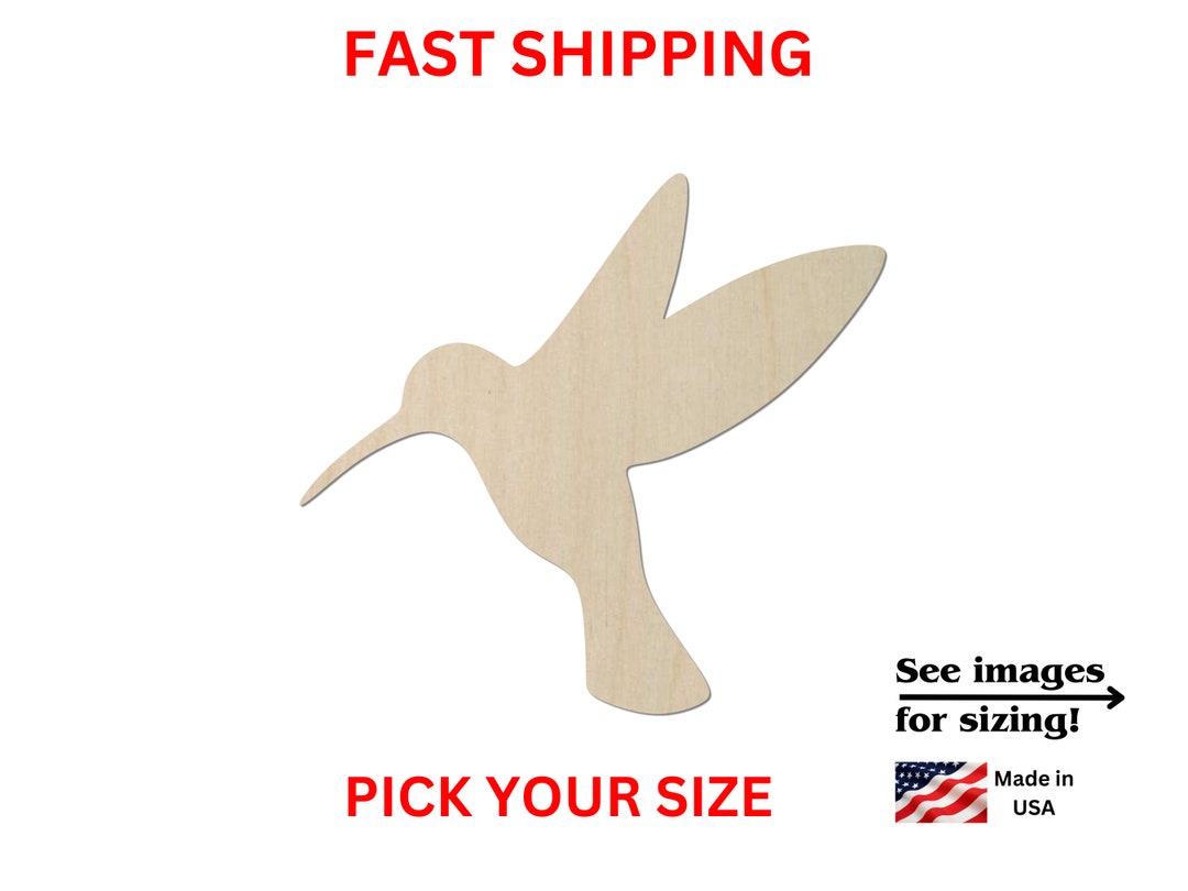 Unfinished Wooden Hummingbird Shape | Hummingbird Cutout | Bird Blanks ...