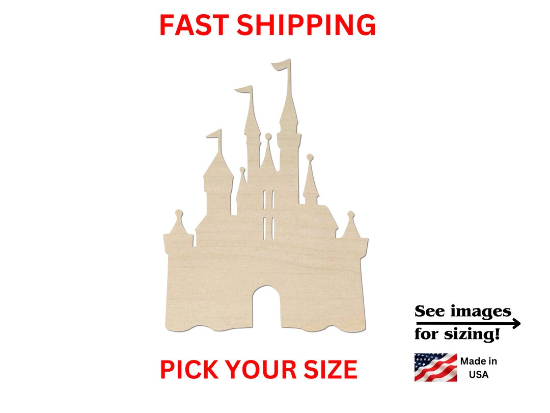 Unfinished Wooden Castle Shape | Kingdom Castle Wood Cutout Shape ...