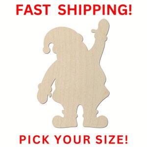 Unfinished Wooden Santa Shape | Wood Cutout Santa Shape | Laser Cut ...