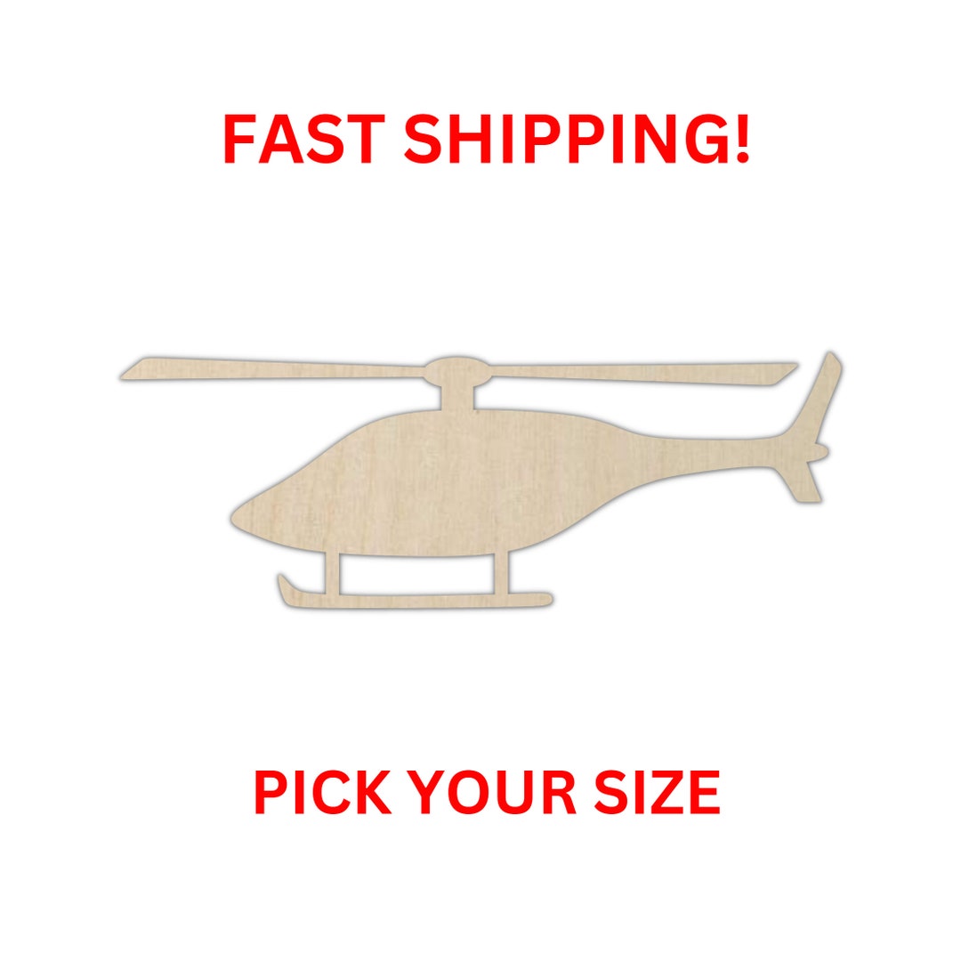 Unfinished Wooden Helicopter Shape Wood Cutout Shape Laser - Etsy