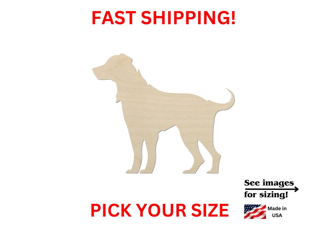Unfinished Wooden Labrador Dog Shape | Lab Cutout | Craft Supplies ...