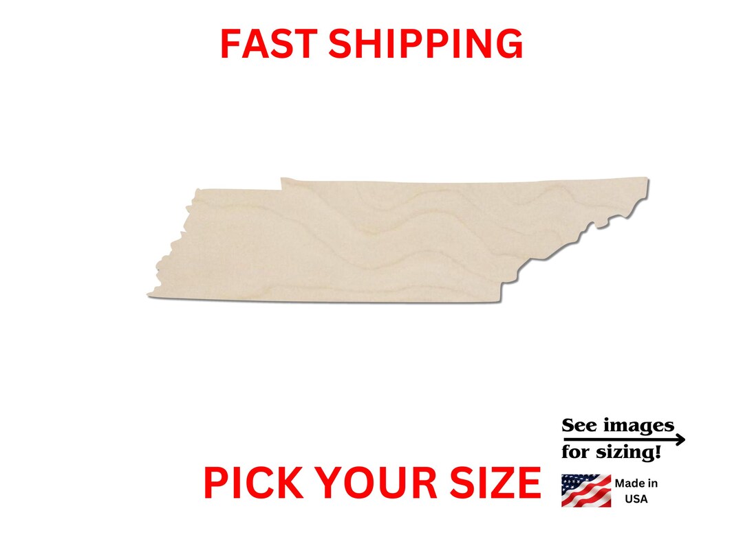 Unfinished Wooden Tennessee State Shape | USA State Cutout | Crafting ...