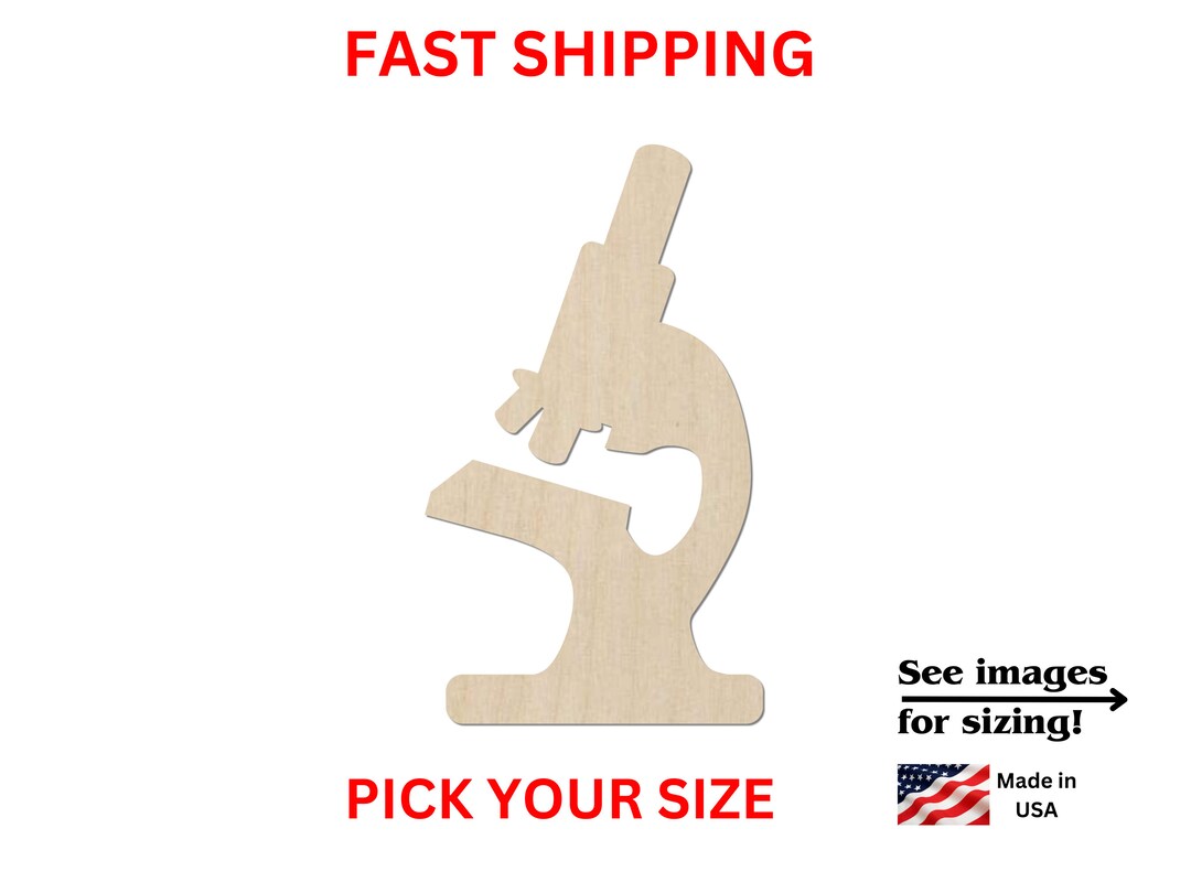 Unfinished Wooden Microscope Shape | Wood Cut Out | Wood Craft Supplies ...