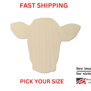Unfinished Wooden Steer Cow Head Shape | Cow Head Wood Cutout Shape ...