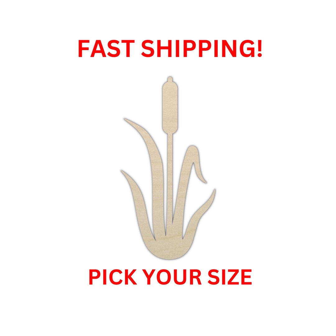 Unfinished Wooden Cattail Shape Unfinished Wooden Cattail Weed Cutout ...