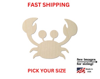 Crab Laser Cut Out Unfinished Wood Shape Craft Supply SEA3 - Etsy