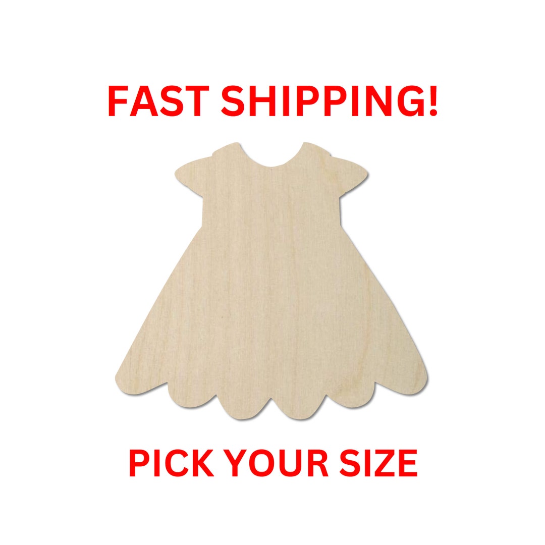 Unfinished Wooden Dress Shape | Dress Blank Cutout | Craft Supplies ...