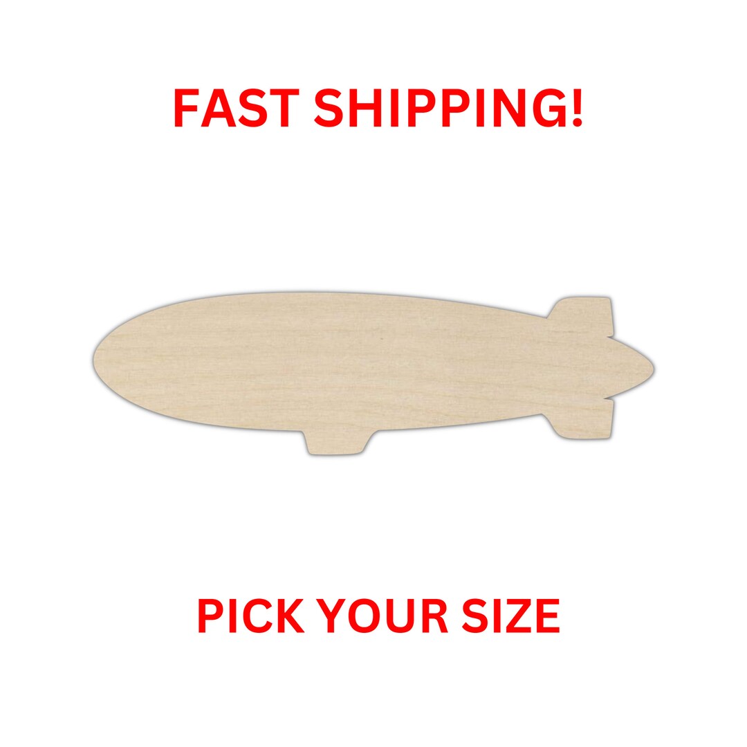 Unfinished Wooden Blimp Shape | Blimp Wood Cutout Shape | Laser Cut ...