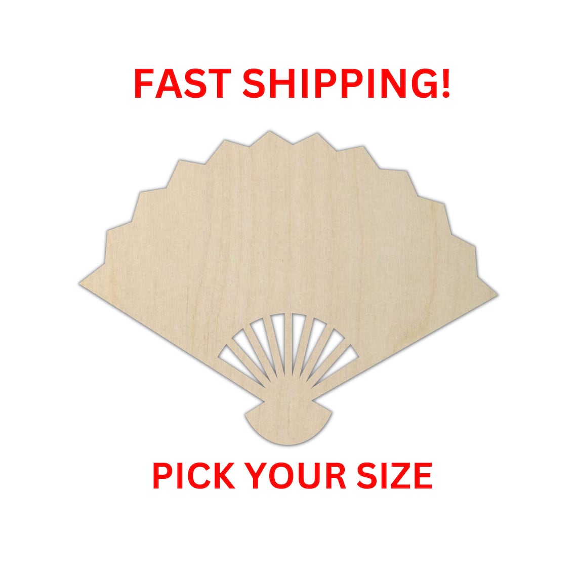 Unfinished Wooden Fan Shape | Fan Cut Out | Wood Craft Supplies | Blank ...