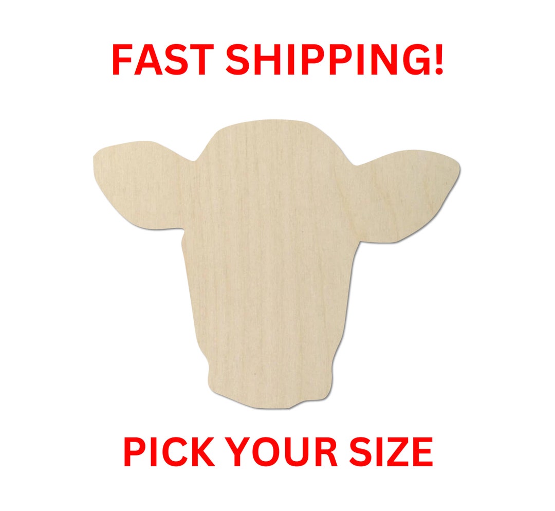 Unfinished Wooden Steer Cow Head Shape Cow Head Wood Cutout Shape Laser ...