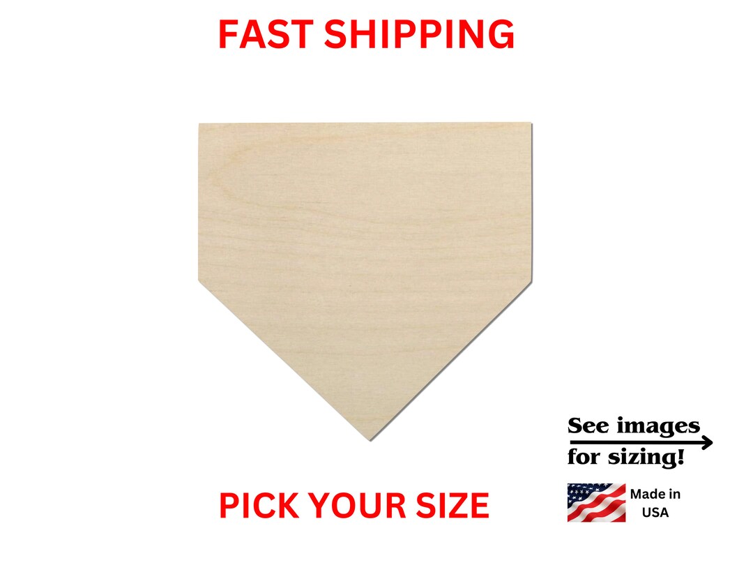 Unfinished Wooden Home Plate Shape | Sports Baseball Softball | MLB ...