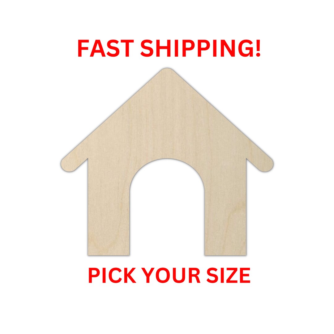 Unfinished Wooden Dog House Shape | Dog House Wood Cutout | Craft ...