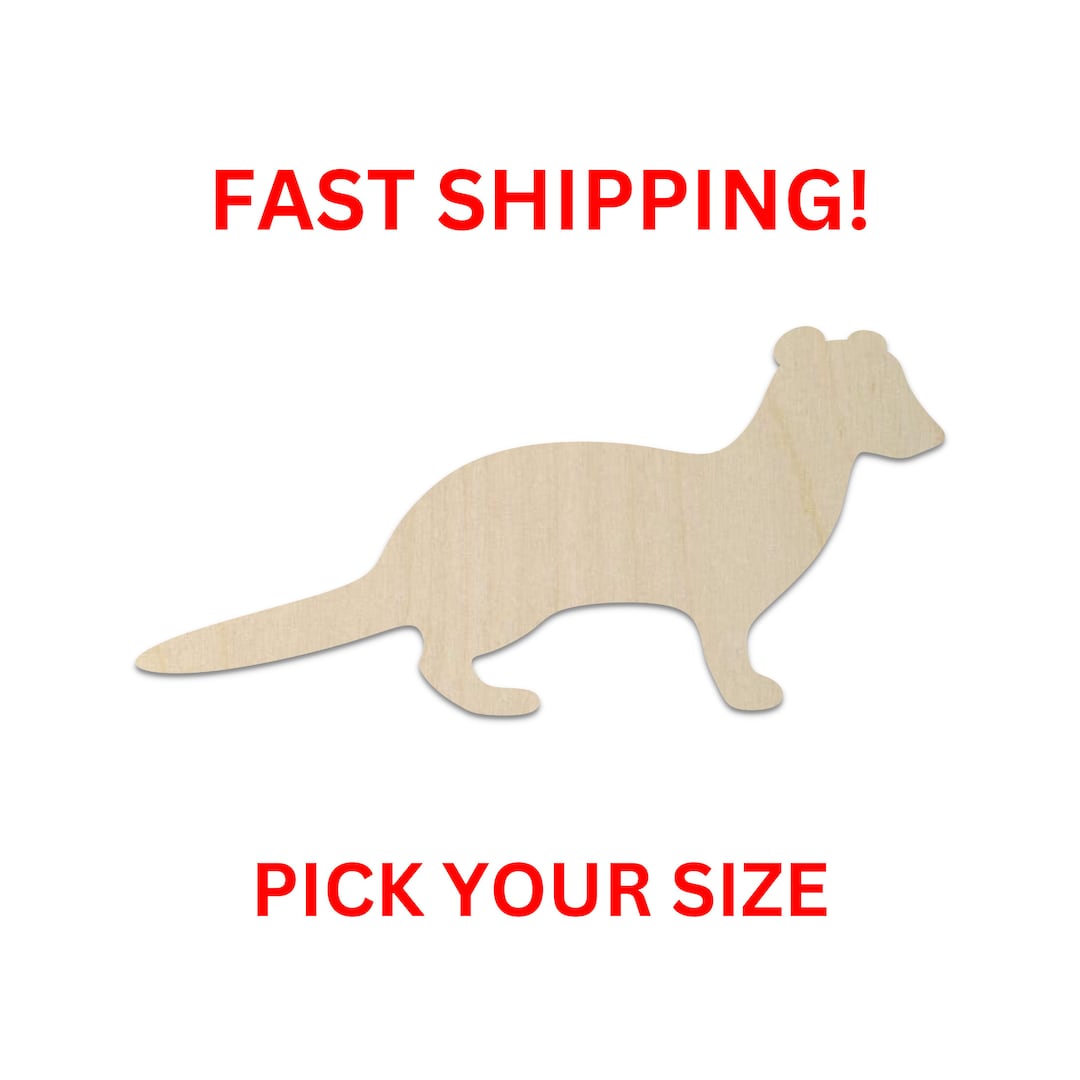 Unfinished Wooden Weasel Shape | Weasel Wood Cutout Shape | Laser Cut ...