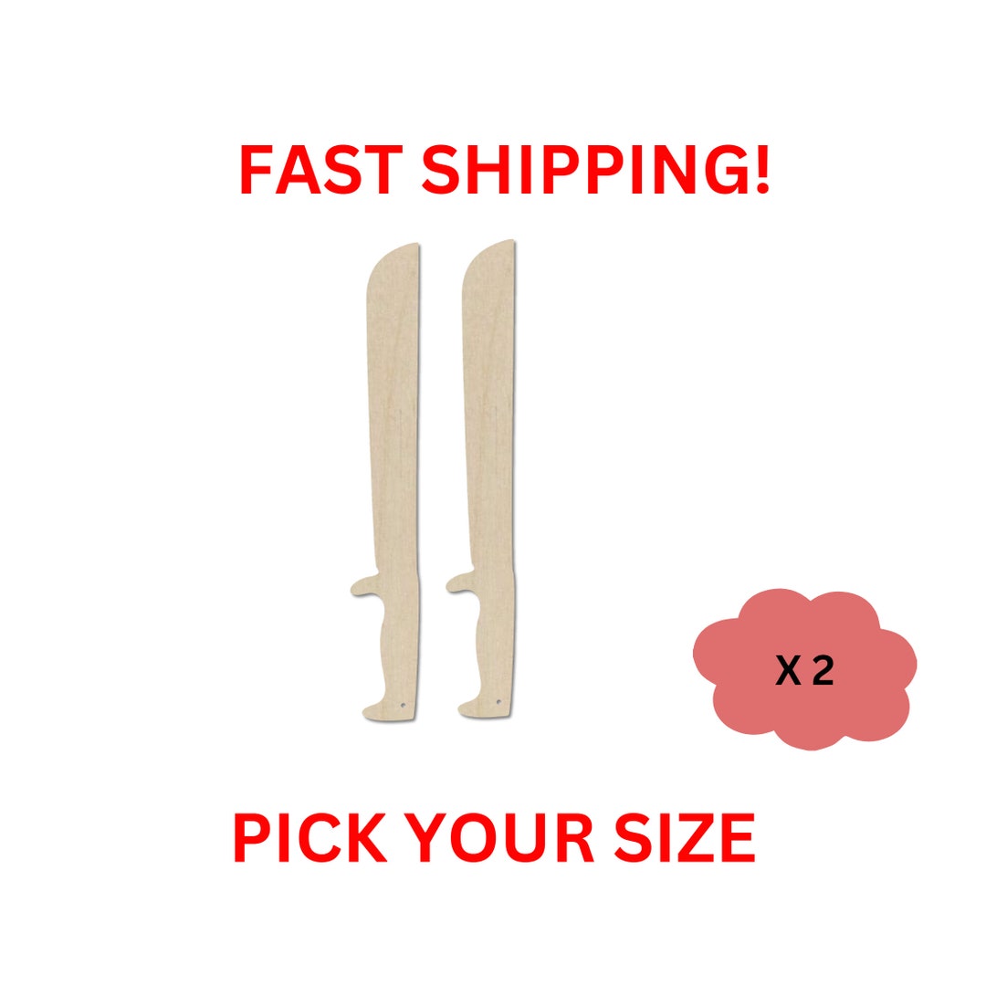 Unfinished Wooden Machete Shape | Machete Tool Cutout Shape | Laser Cut ...