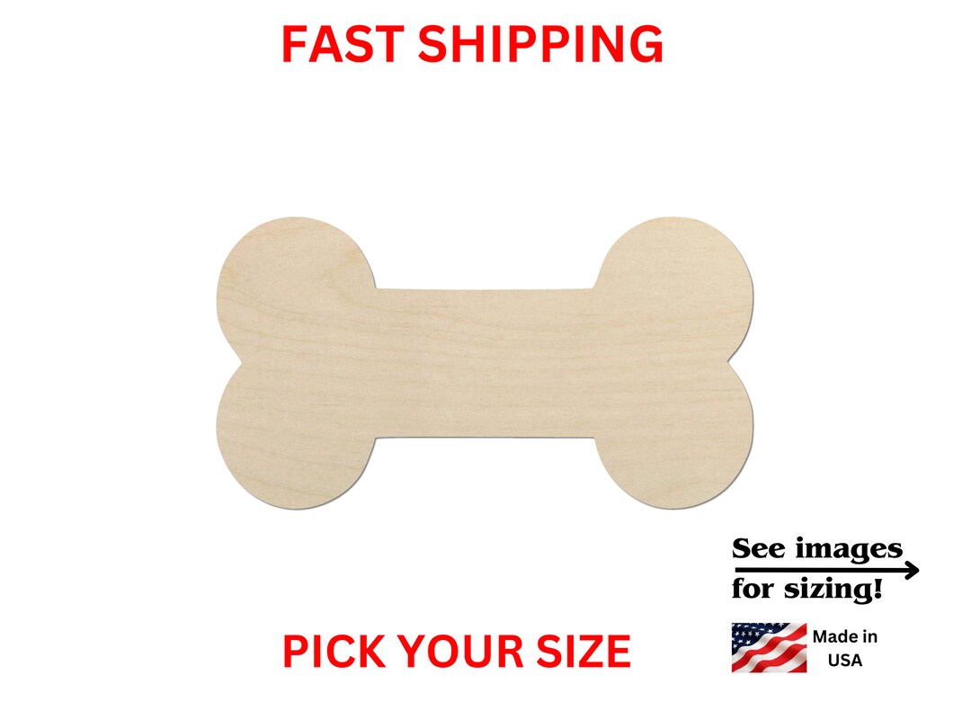 Unfinished Wooden Dog Bone | Dog Bone Cutout | Craft Supplies | Bulk ...
