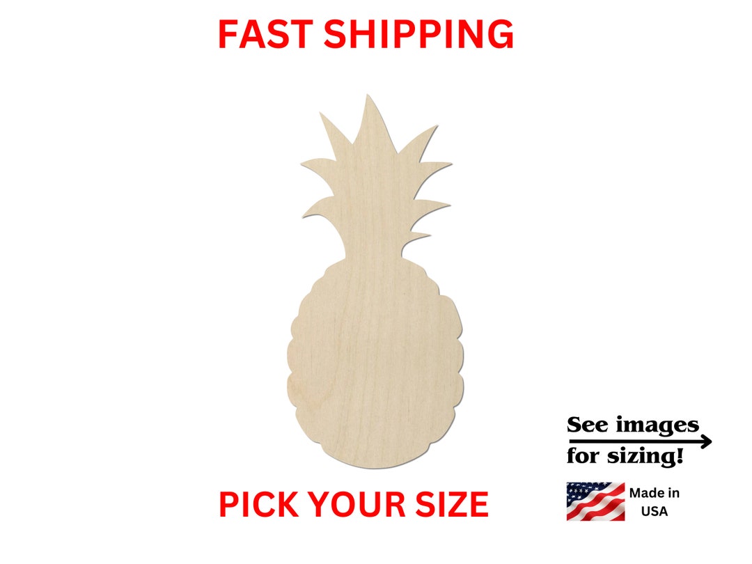 Unfinished Wooden Pineapple Shape 01 | Pineapple Fruit Cutout |food ...