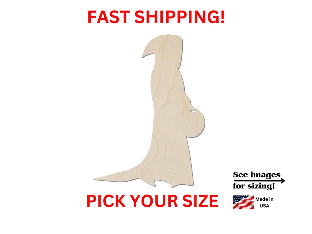 Unfinished Wooden Grim Reaper Shape 02 | Halloween Cutout | DIY Craft ...