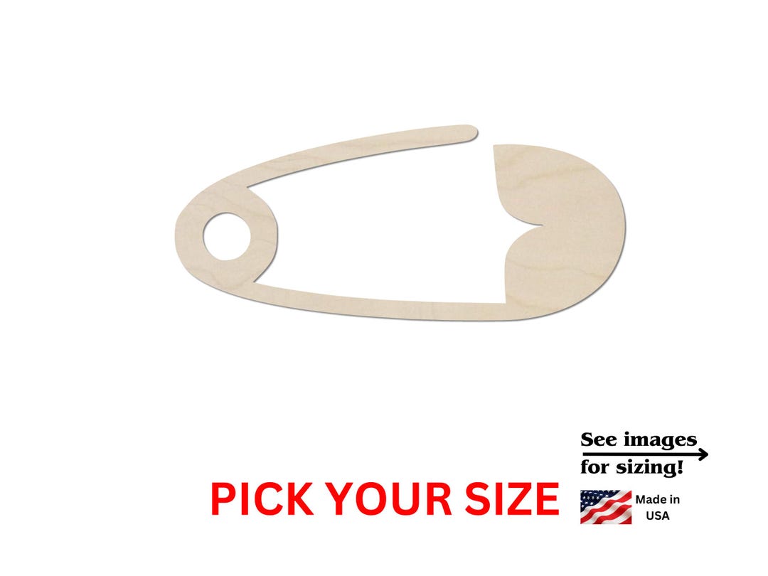 Unfinished Wooden Safety Pin Shape | Baby Decor | Safety Pin Wood ...