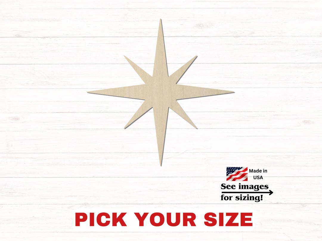 Unfinished Wooden North Star Shape: DIY Craft Blank, Christmas Decor - Etsy