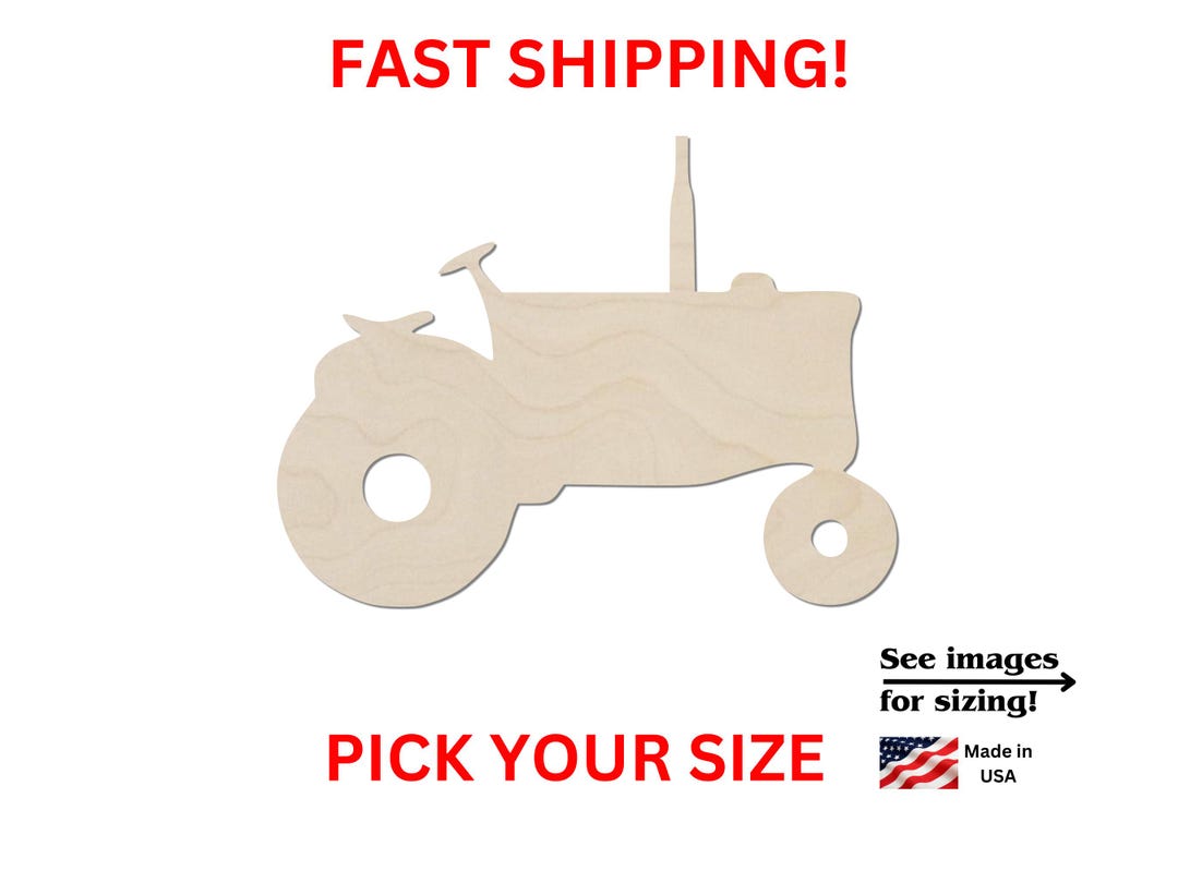 Unfinished Wooden Farm Tractor Shape | Tractor Farming Shape | Laser ...
