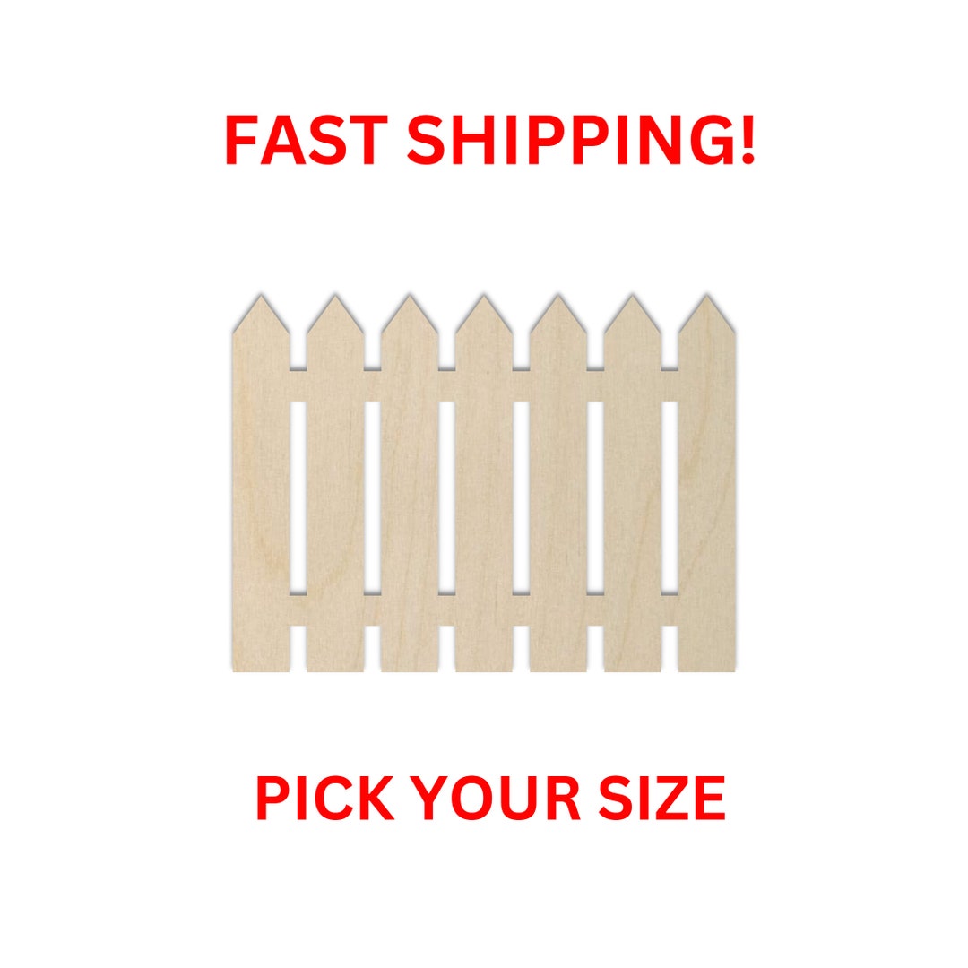 Unfinished Wooden Picket Fence Shape Fencing Blank Cutout - Etsy