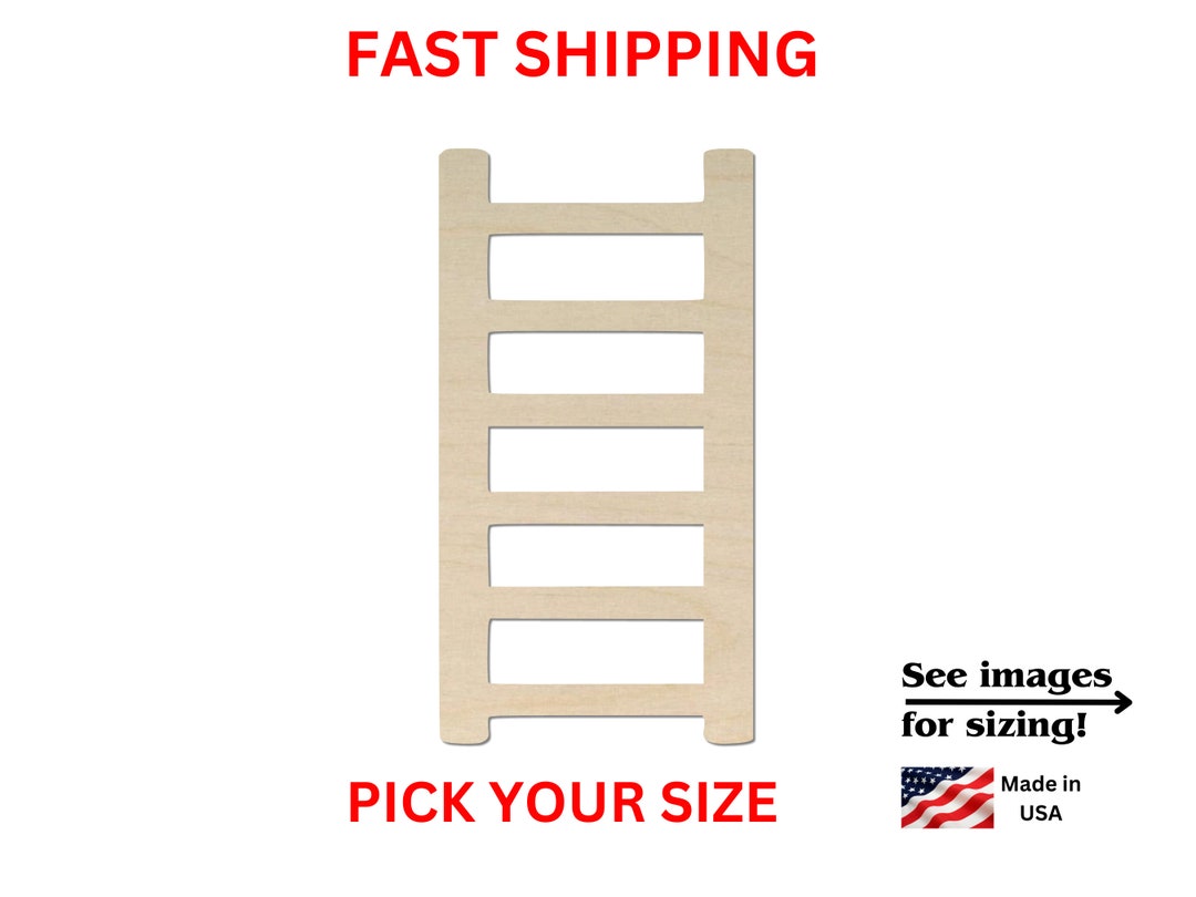 Unfinished Wooden Ladder Shape | Ladder Cutout Shape | Laser Cut Blanks ...