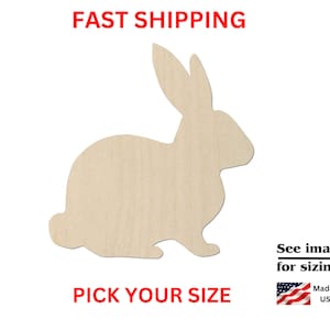 Unfinished Wooden Bunny Rabbit Shape 01 | Bunny Rabbit Wood Cutout ...