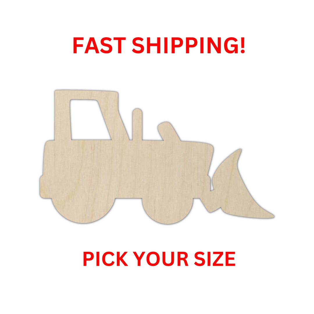 Unfinished Wooden Bulldozer Shape | Construction Wood Cutout Shape ...