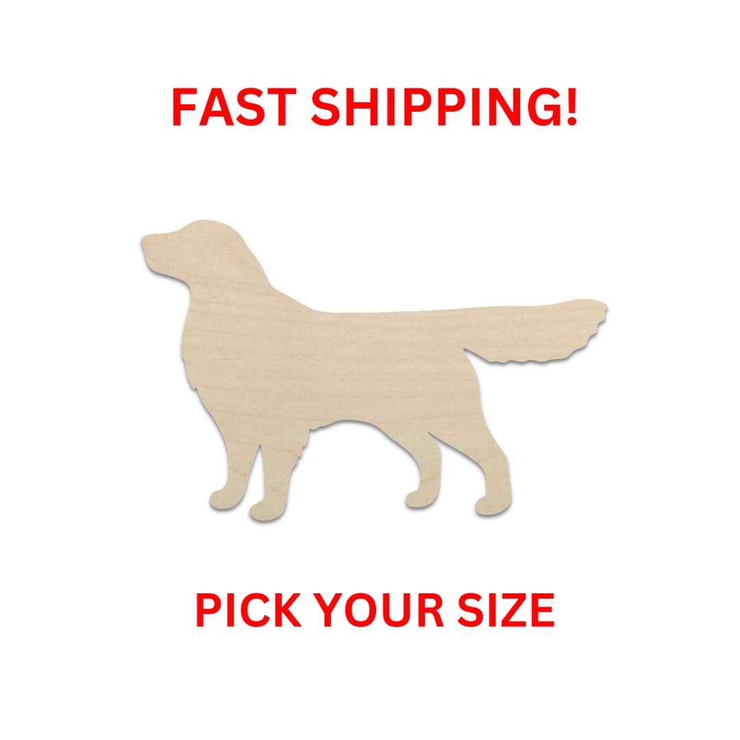 Unfinished Wooden Golden Retriever Shape | Pet Dog Cutout | Craft ...
