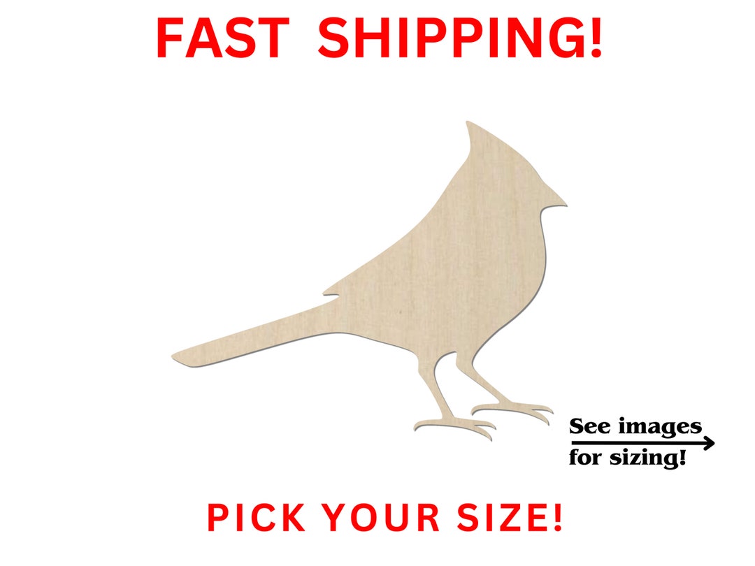 Unfinished Wooden Cardinal Shape| Cardinal Cutout | Craft Supplies ...
