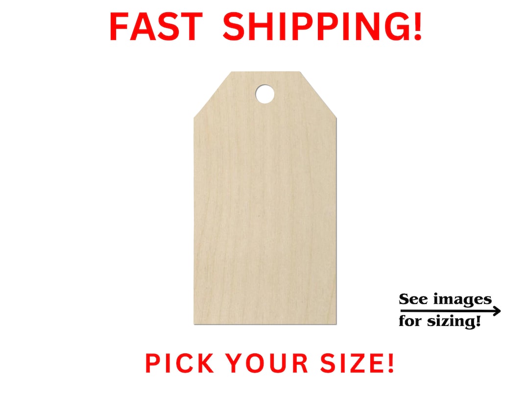 Unfinished Wooden Gift Tag Shape 11 | DIY Craft Supplies | Gift Tag Cut ...