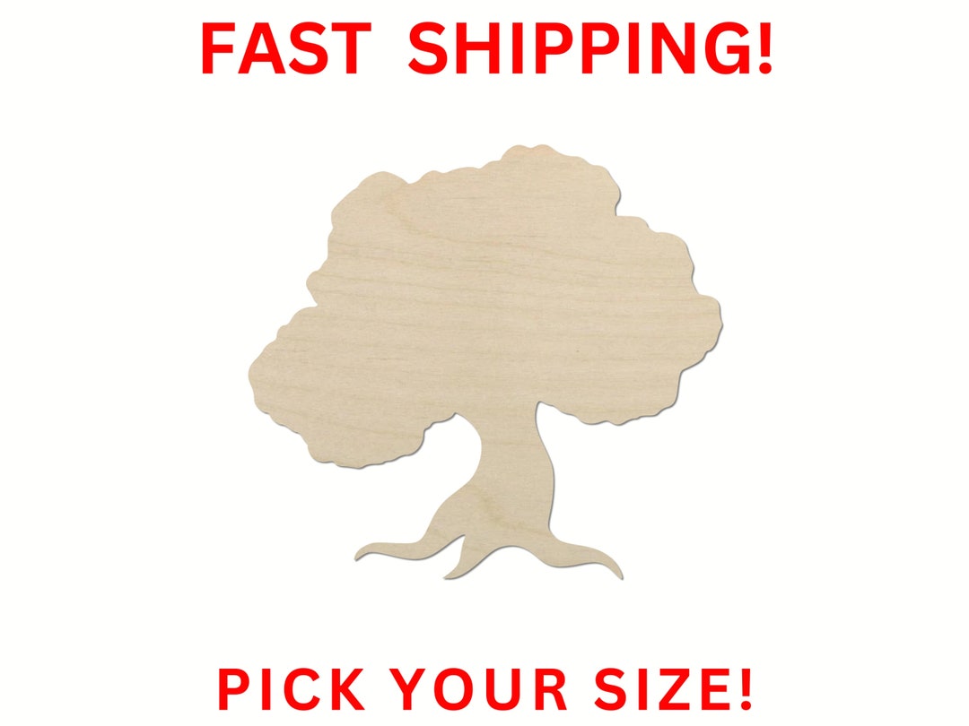 Unfinished Wooden Tree Shape 01 | Tree Wood Blank Cutout | DIY Craft ...