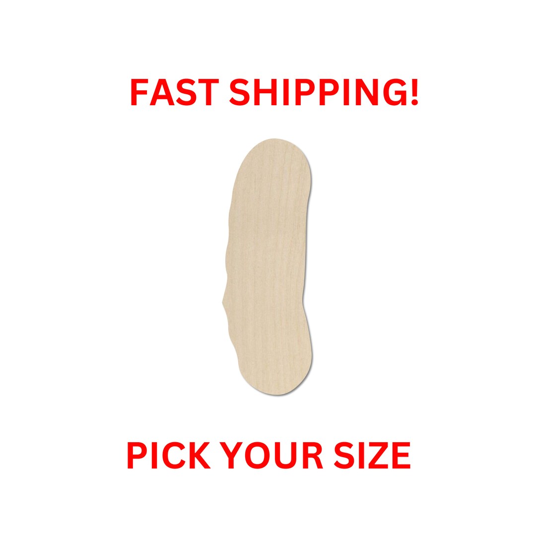 Unfinished Wooden Pickle Shape | Pickle Cutout Shape | Laser Cut Blanks ...