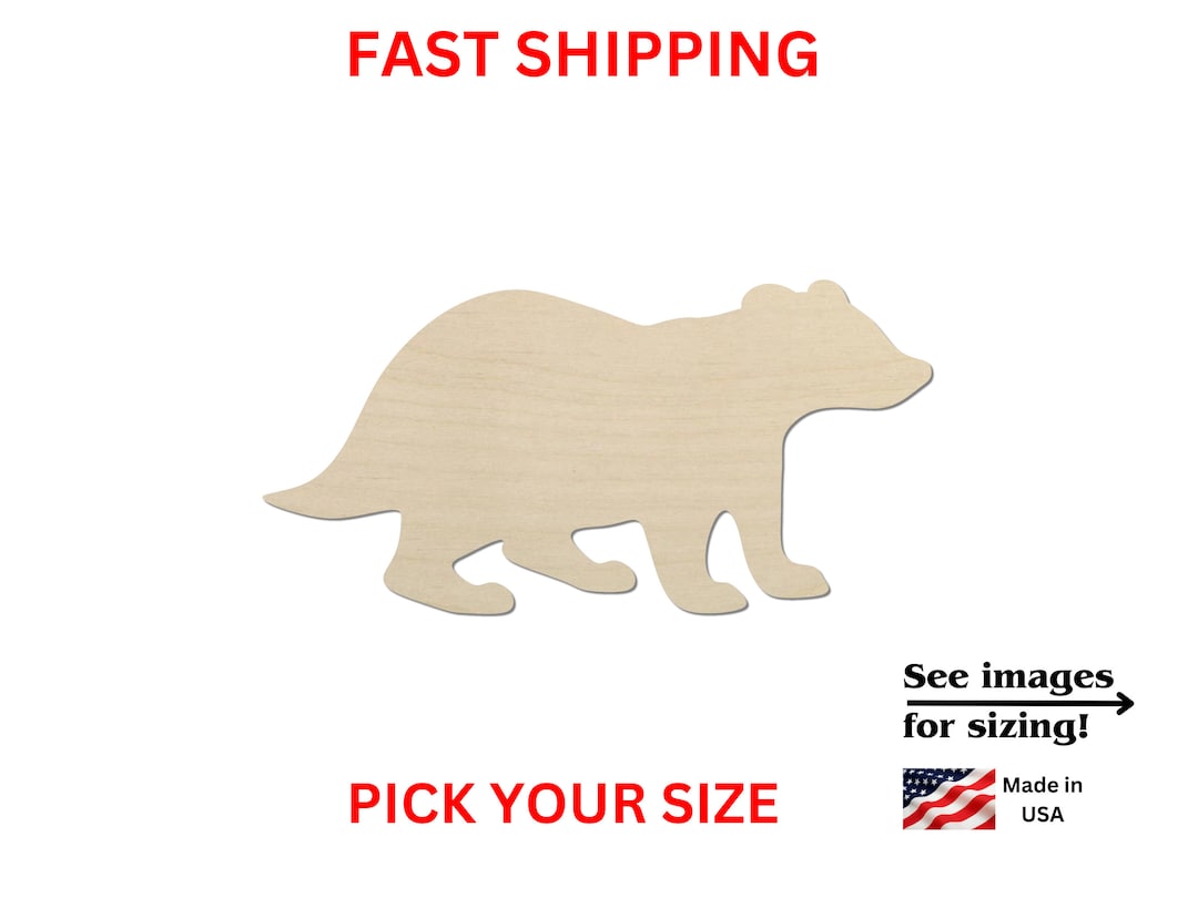 Unfinished Wooden Badger Shape | Badger Wood Cutout Shape | Laser Cut ...